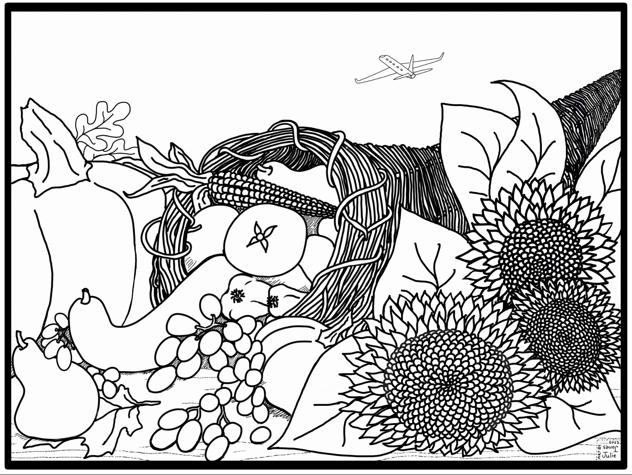 Thanksgiving Coloring Banner or Table Decor, 4 Pg Digital Download ...