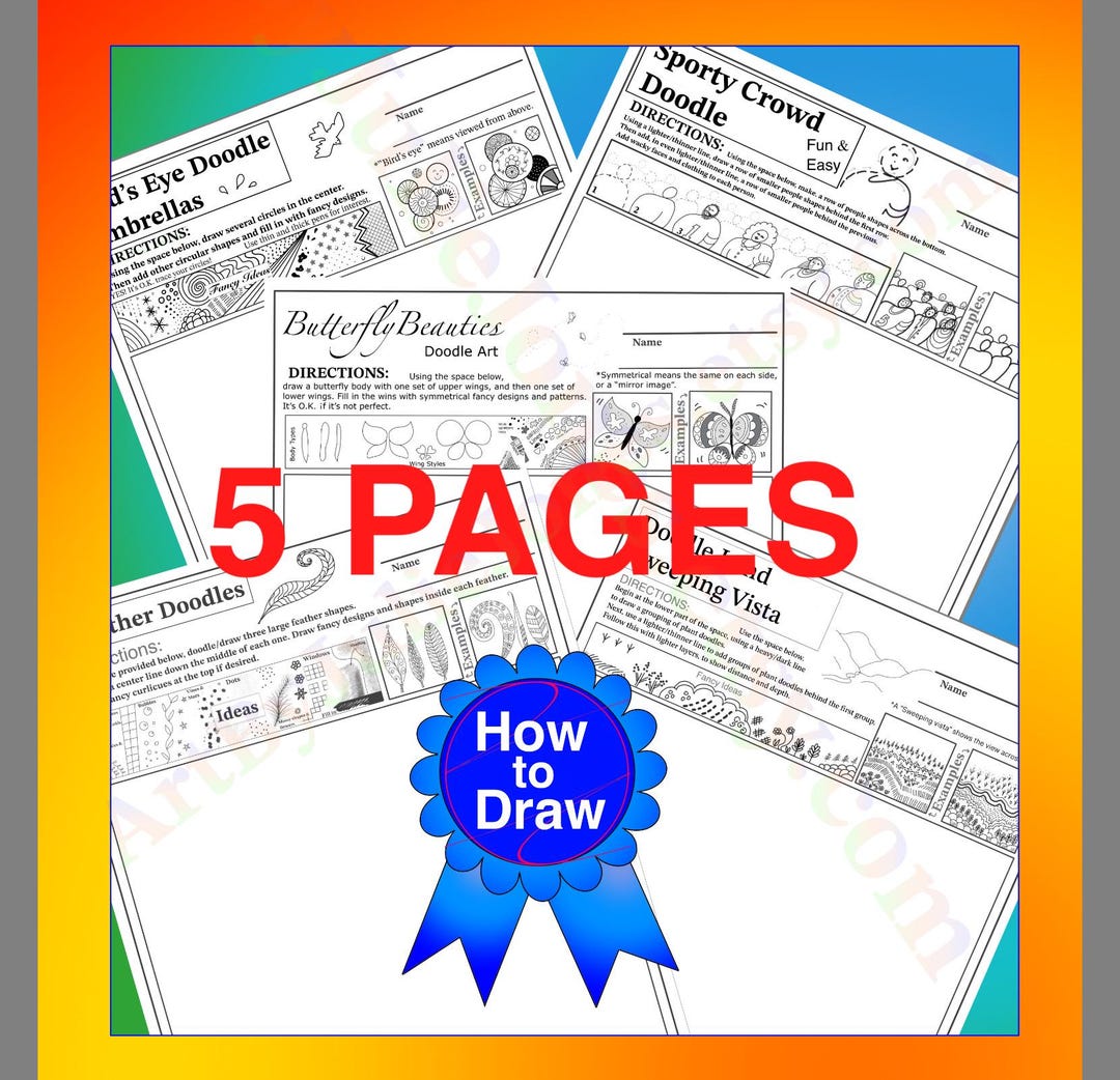 How to Draw Bundle, Turn Key Activity for Students, 5 Pgs., Easy Doodle ...