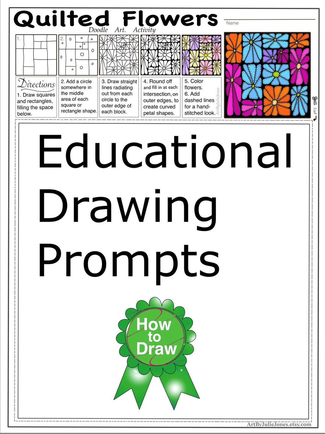 How to Draw, Quilting and Embroidery Bundle With 8 Pages, Tutorials and ...