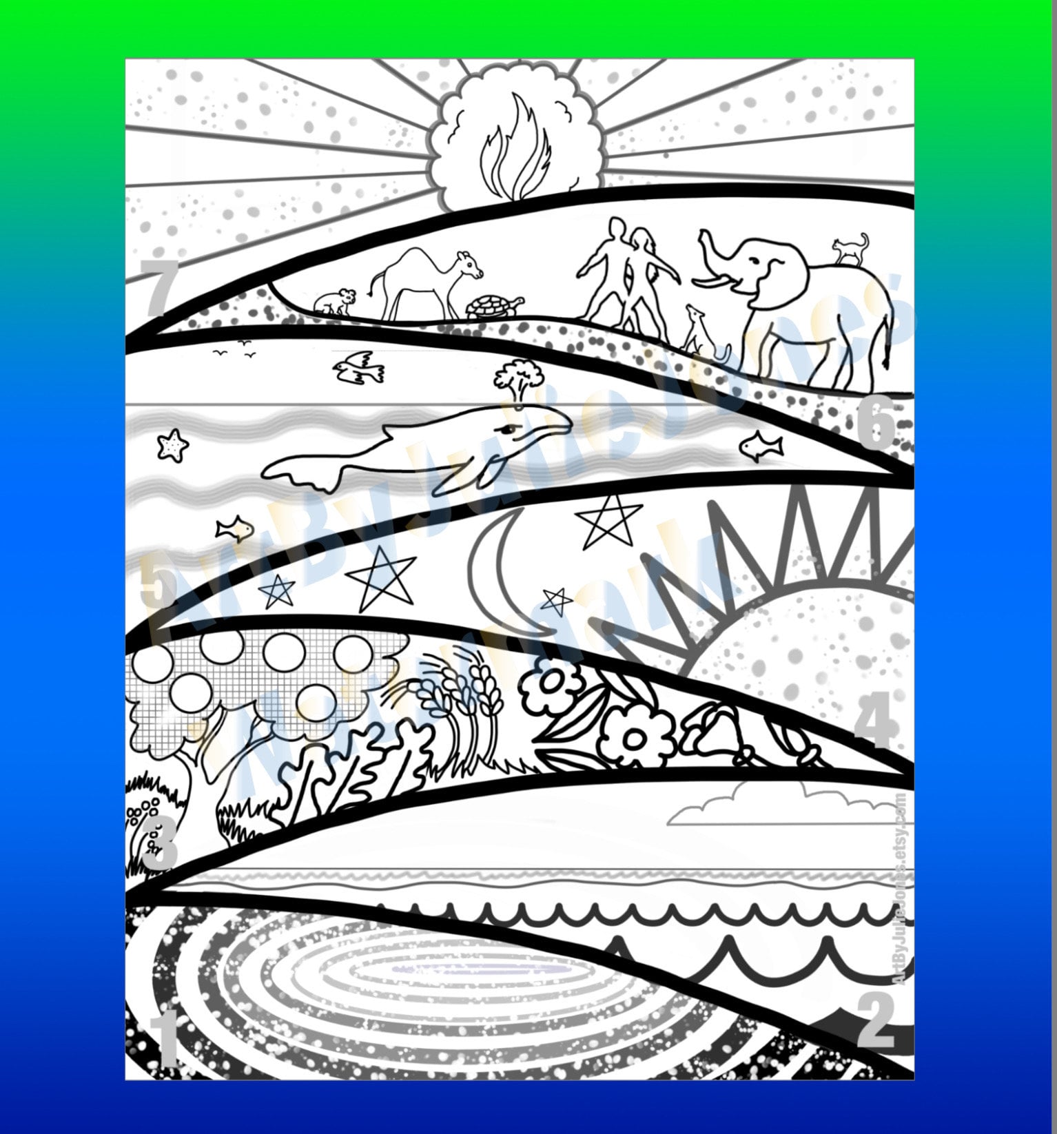Bundle!- the Seven Days of Creation, 5 Files Included: Bookmarks, Big ...