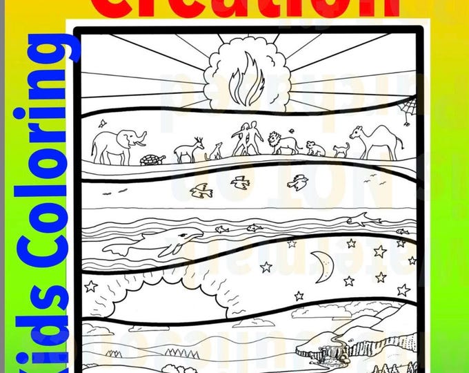 7 Days of Creation Mini Coloring Book, Flip Book, Bible Activity ...