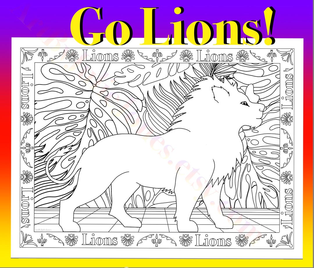Lion Mascot Coloring, 3 Different Designs Plus bonus Beta Test for 32pg ...