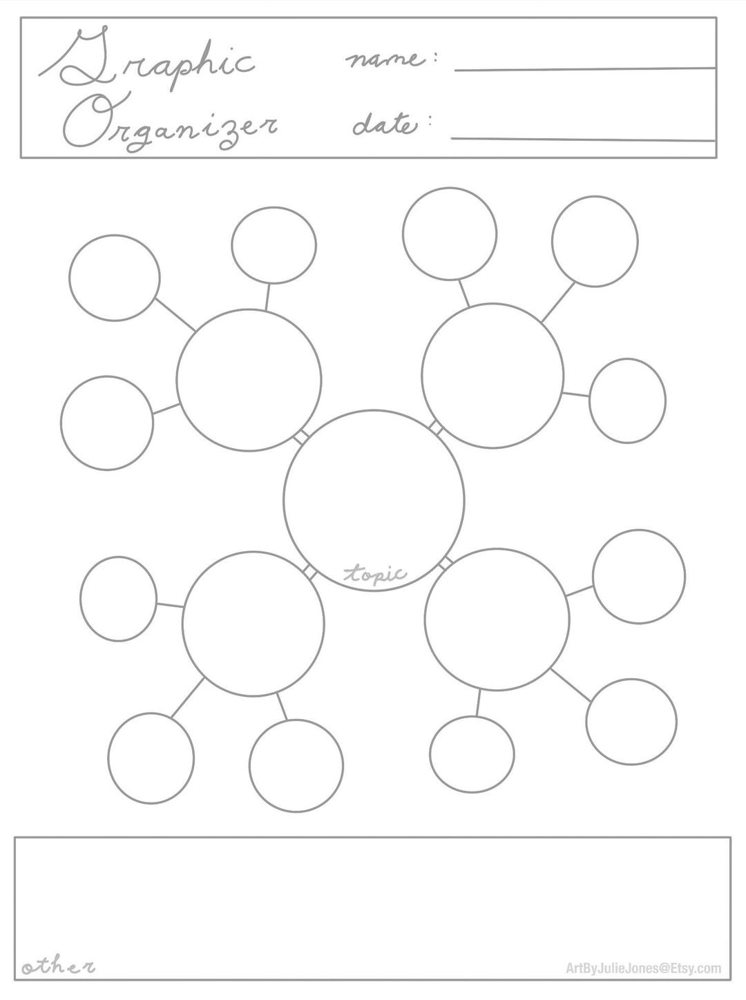 Graphic Organizers for 3, 4 or 5 Subtopics, Ideas Flow & Are Recorded ...