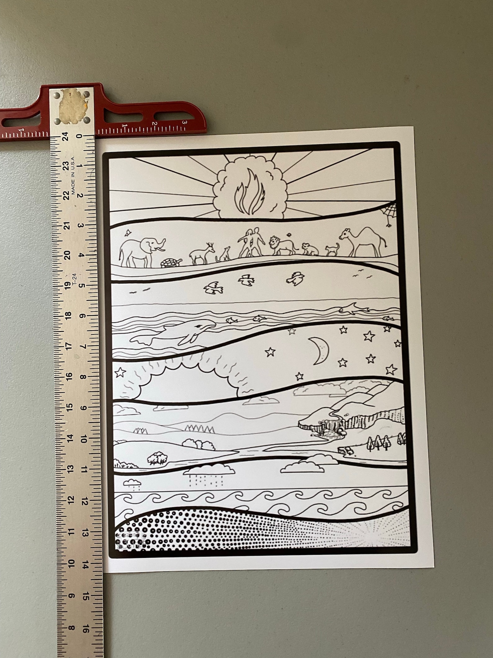 The Seven Days of Creation POSTER or COLORING PAGE, High Resolulution 7 ...