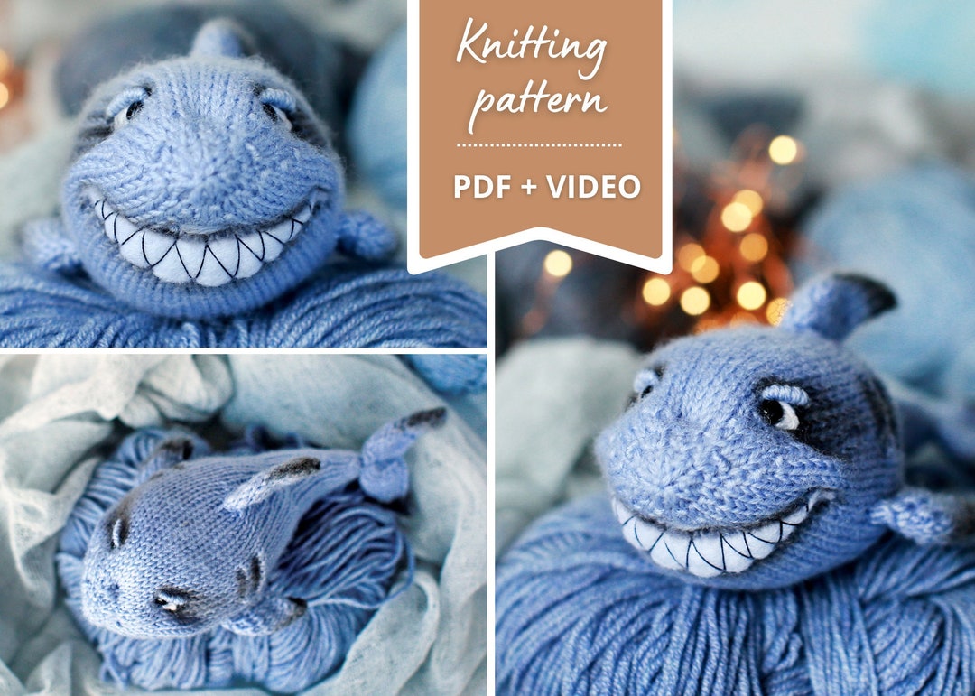 Shark Knitting Pattern, Shark Toy, Toy Pattern Pdf / PHOTO & VIDEO ...