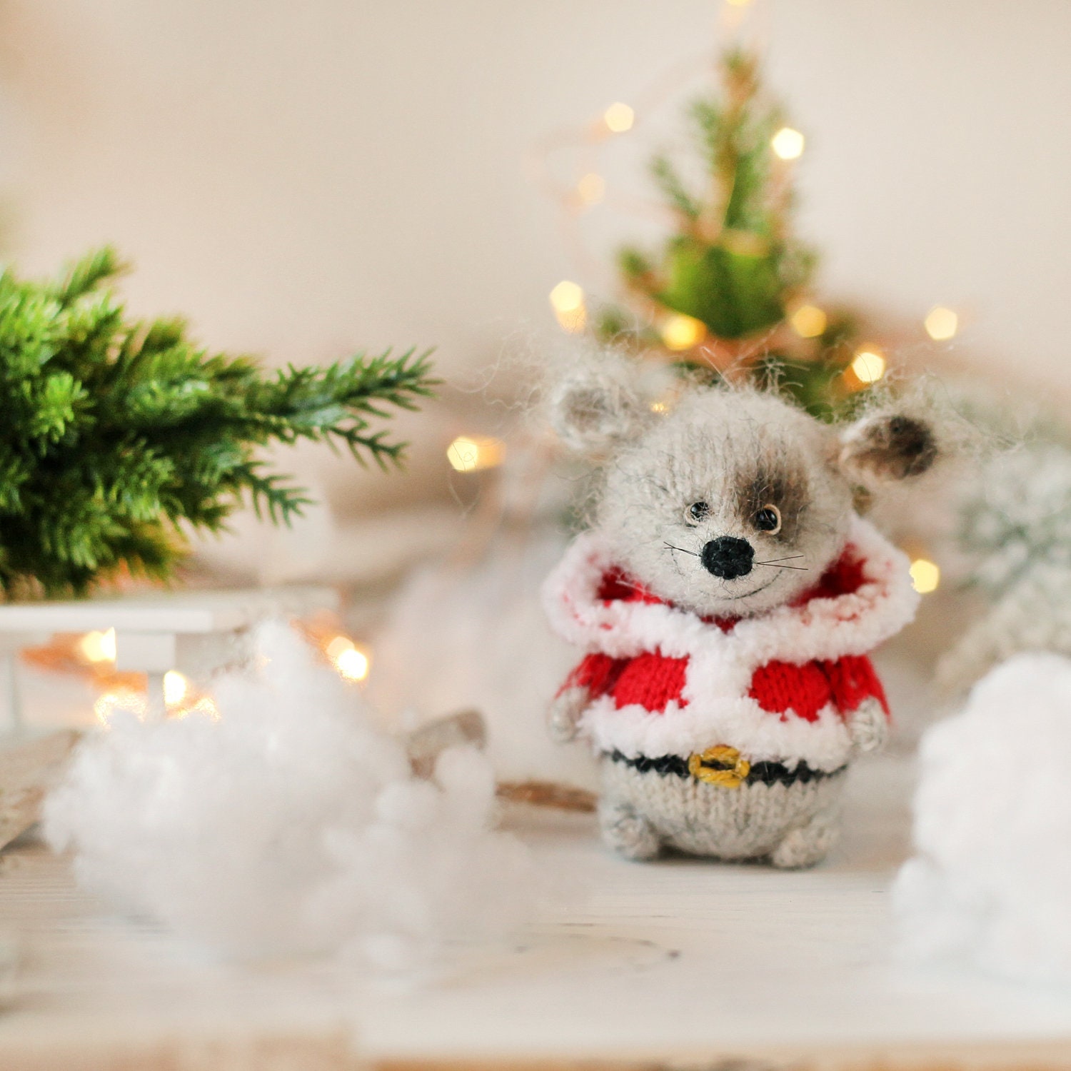 Santa Mouse Knitting Pattern, Amigurumi Mouse, Crochet Mouse Pattern ...