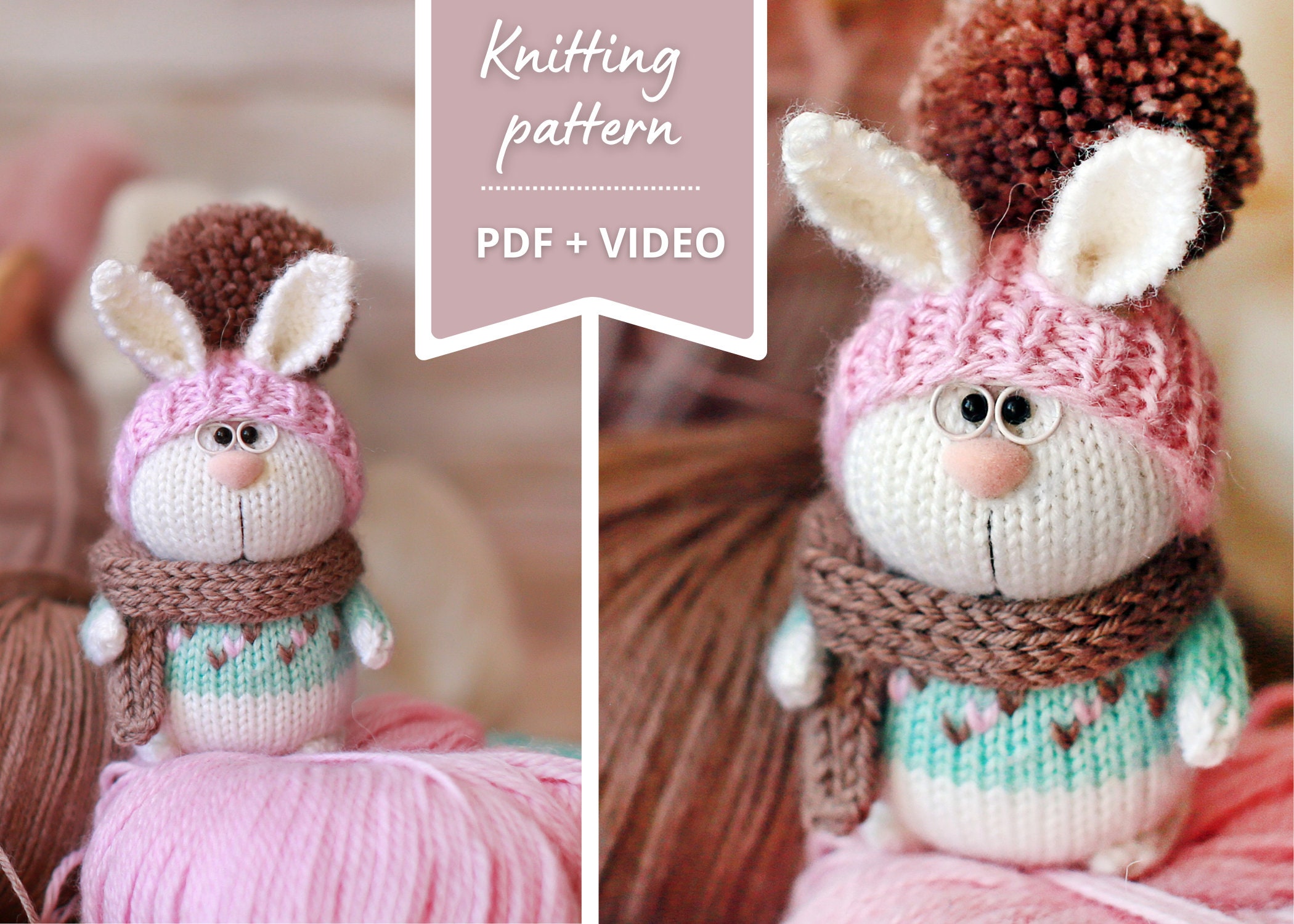 Bunny Knitting Pattern, Amigurumi Bunny, Plush Bunny Pattern, Toy ...