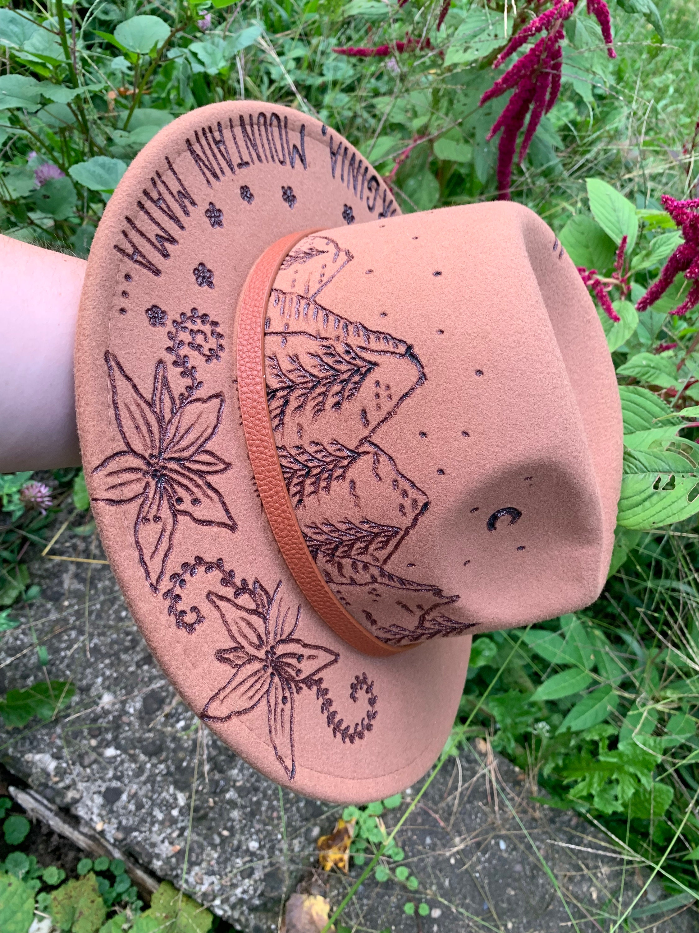 Hand Burned “country Roads” Hat - Etsy