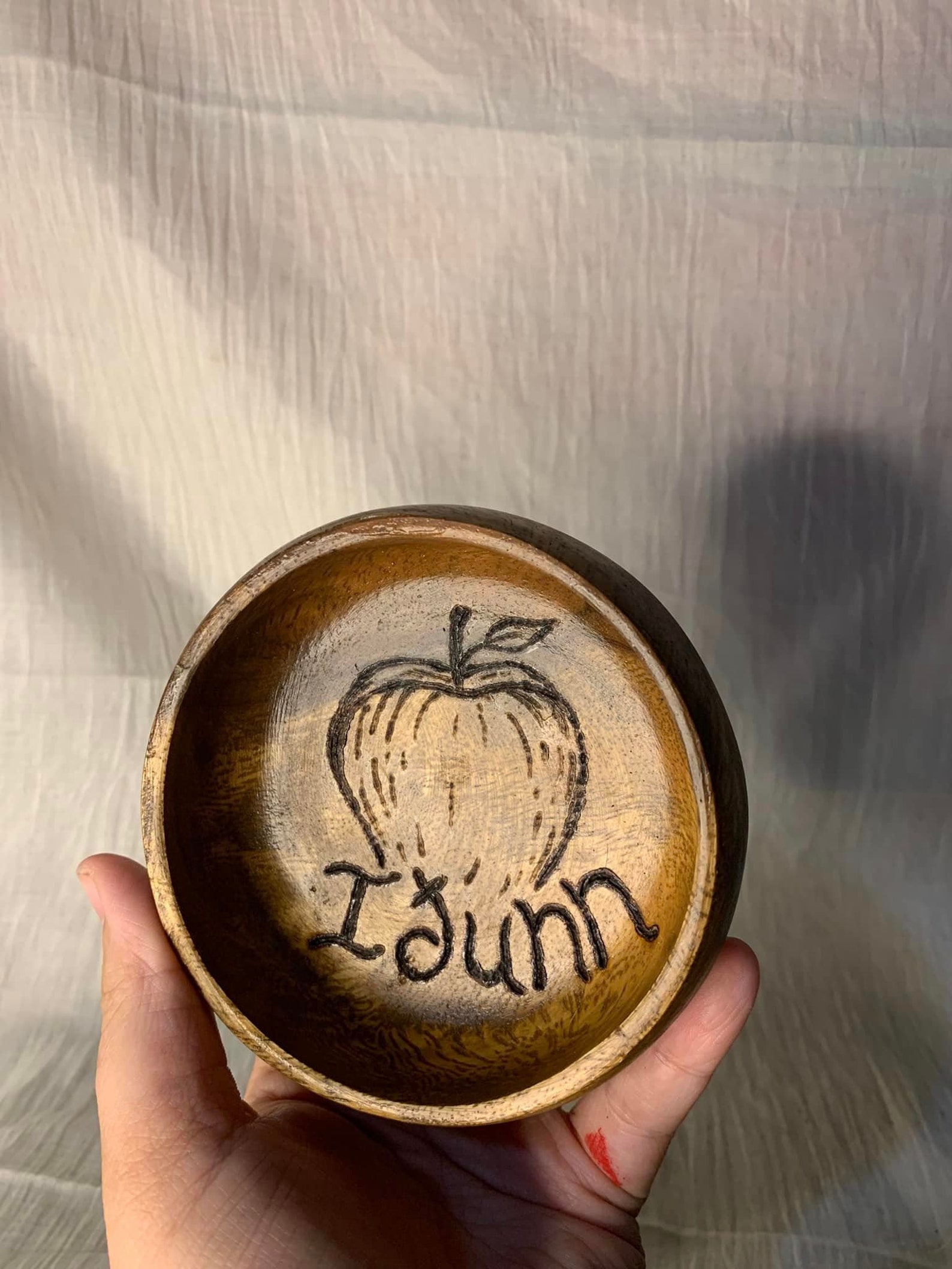 Wood Burned Norse Goddess Idunn Offering Bowl | Norse Pagan - Etsy