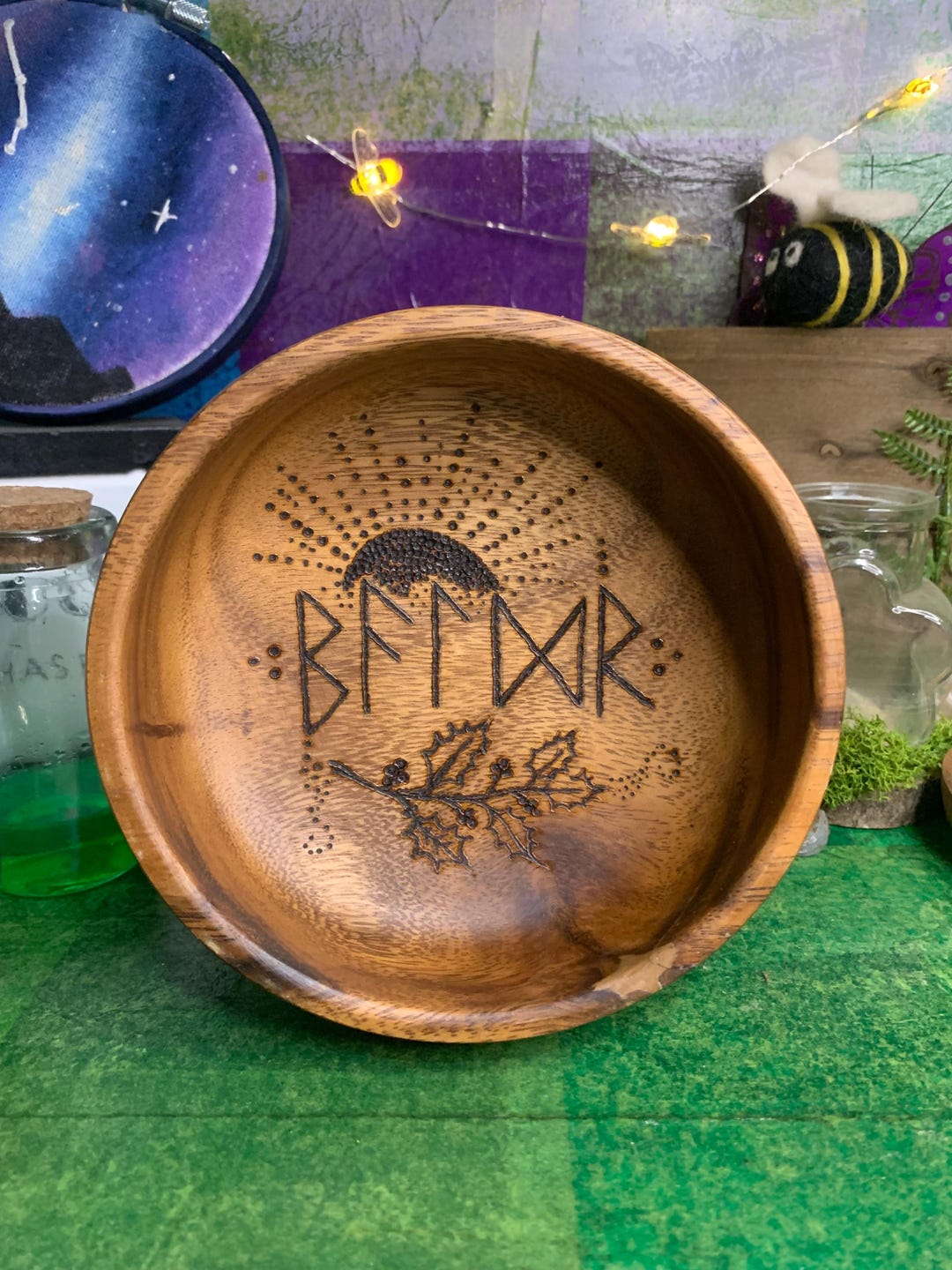 Norse God Baldr Hand Burned Wooden Offering Bowl - Etsy