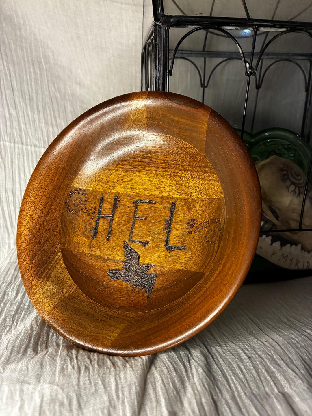 Norse Goddess HEL | Hand Burned Wooden Offering Bowl - Etsy