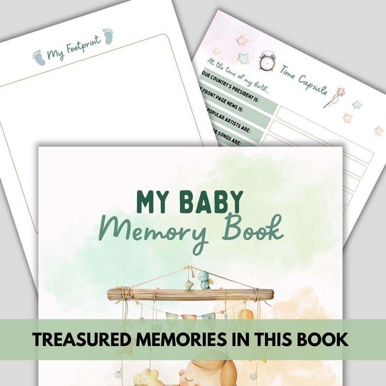 Gender Neutral Baby Memory Book: Watercolor Keepsake Journal (PDF) - Etsy