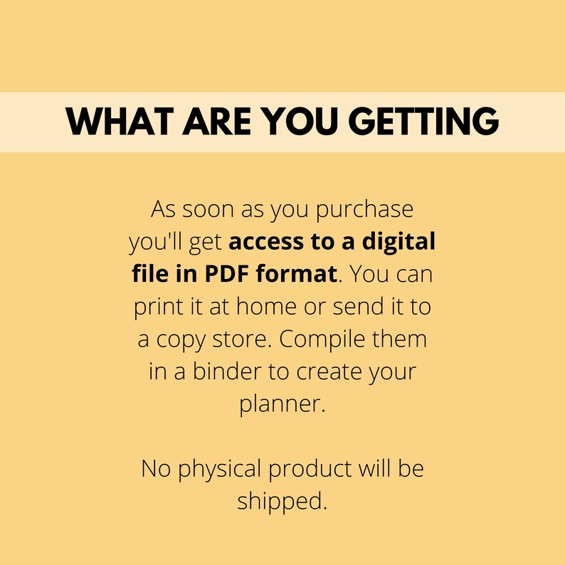 Undated Planner Printable: Yearly, Monthly, Weekly Organizer (digital ...