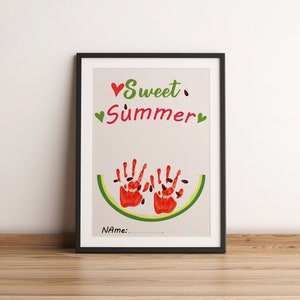 Summer Handprint Art, Summer Handprint Craft, Toddler Watermelon Craft ...