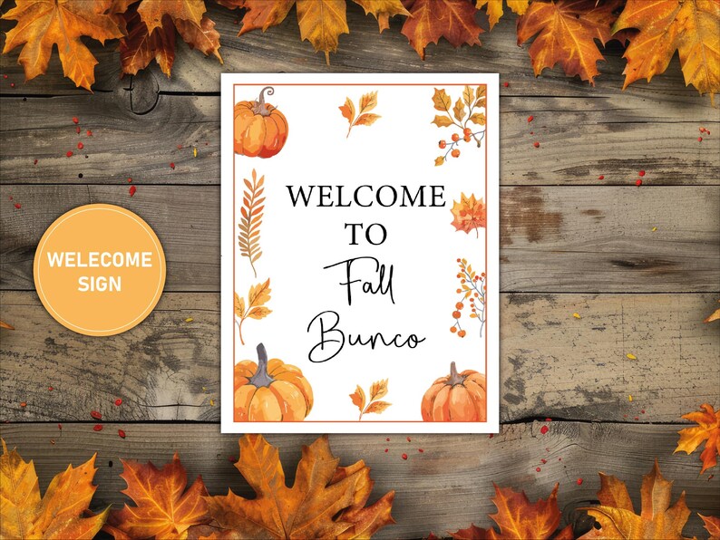 Fall BUNCO Printable Bundle | Score Cards - Tally Sheets - Table Cards ...