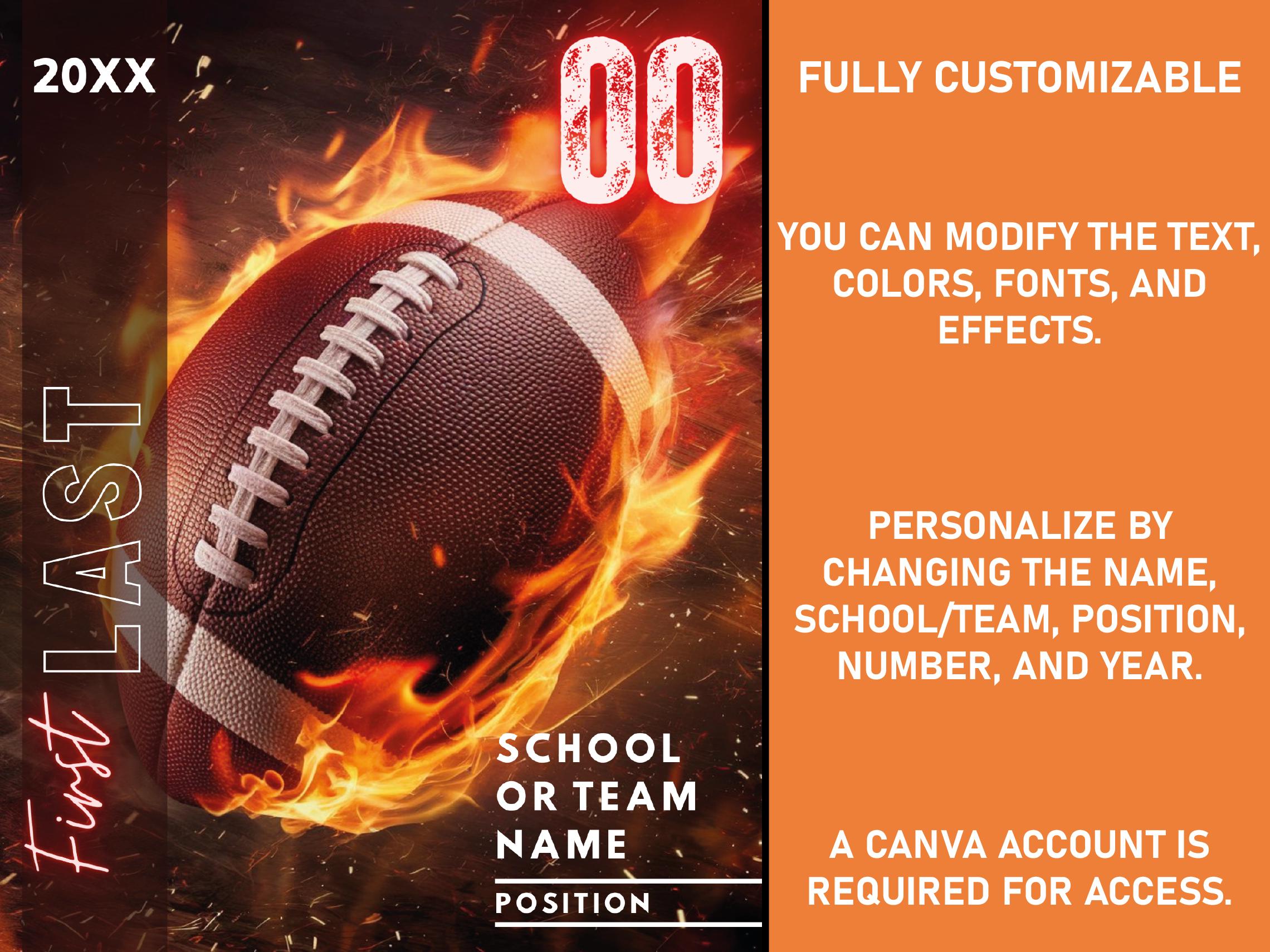 Football Poster Canva Template, Create Your Own Custom Senior Sports ...