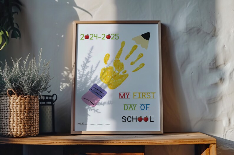 First Day of School Handprint Craft Handprint Preschool Craft Back to ...