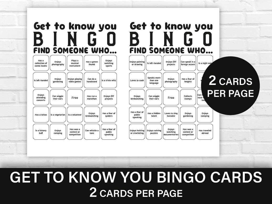 Get to Know You Bingo, Find Someone Who Printable, Icebreaker Game ...