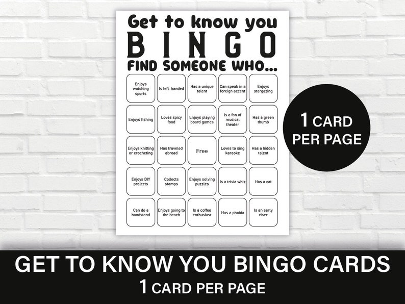 Get to Know You Bingo, Find Someone Who Printable, Icebreaker Game ...