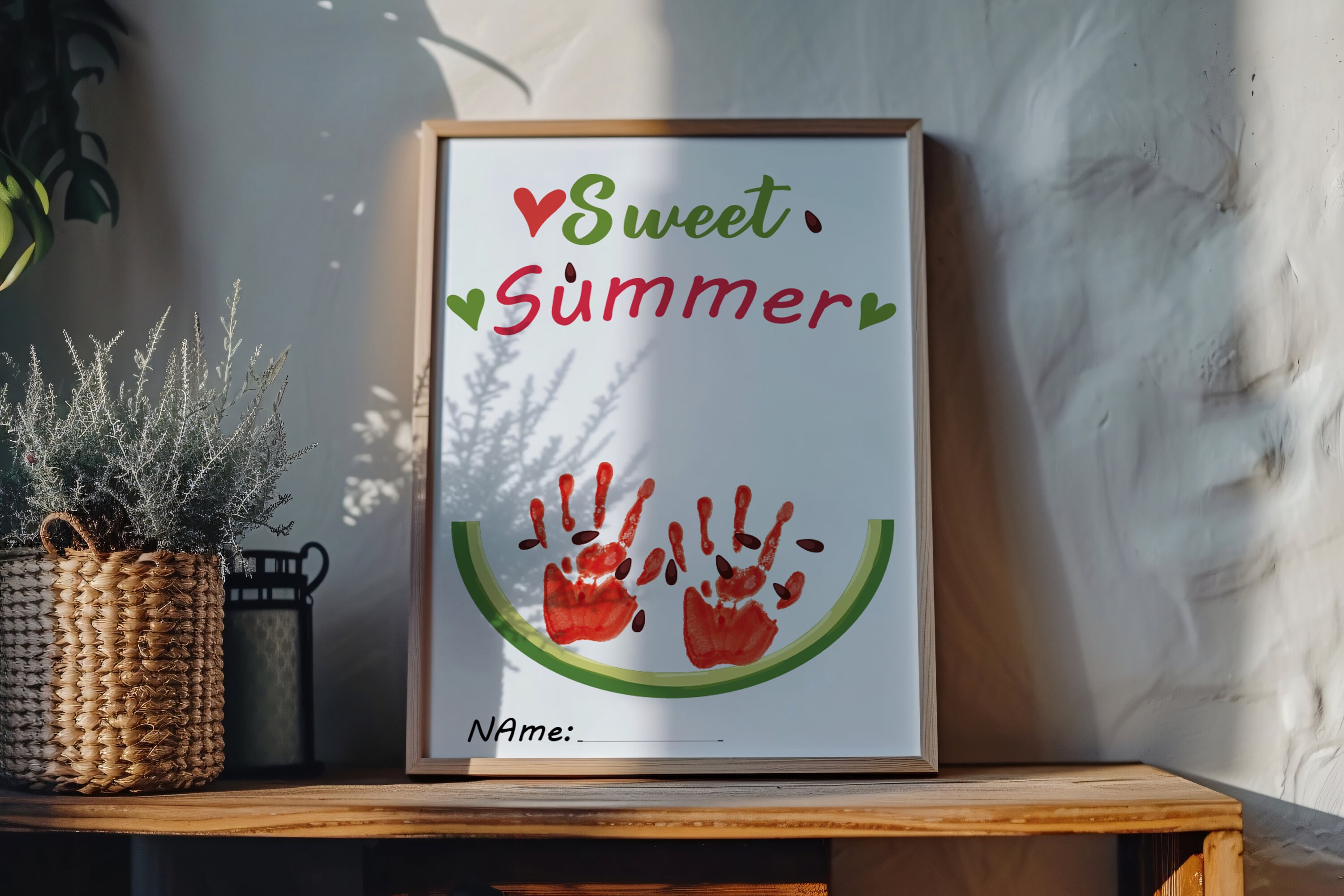 Summer Handprint Art, Summer Handprint Craft, Toddler Watermelon Craft ...