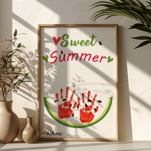 Summer Handprint Art, Summer Handprint Craft, Toddler Watermelon Craft ...