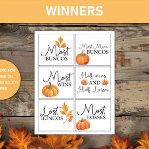 Fall BUNCO Printable Bundle | Score Cards - Tally Sheets - Table Cards ...