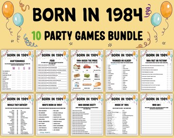 40th Birthday Party Games Bundle Born in 1984 Games 40th Birthday Games ...