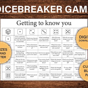 Dicebreaker Game, Roll and Tell Game, Icebreaker Activity for All Ages ...