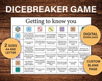 Get to Know You Dice Game, Children Icebreaker Questions, Roll and Tell ...