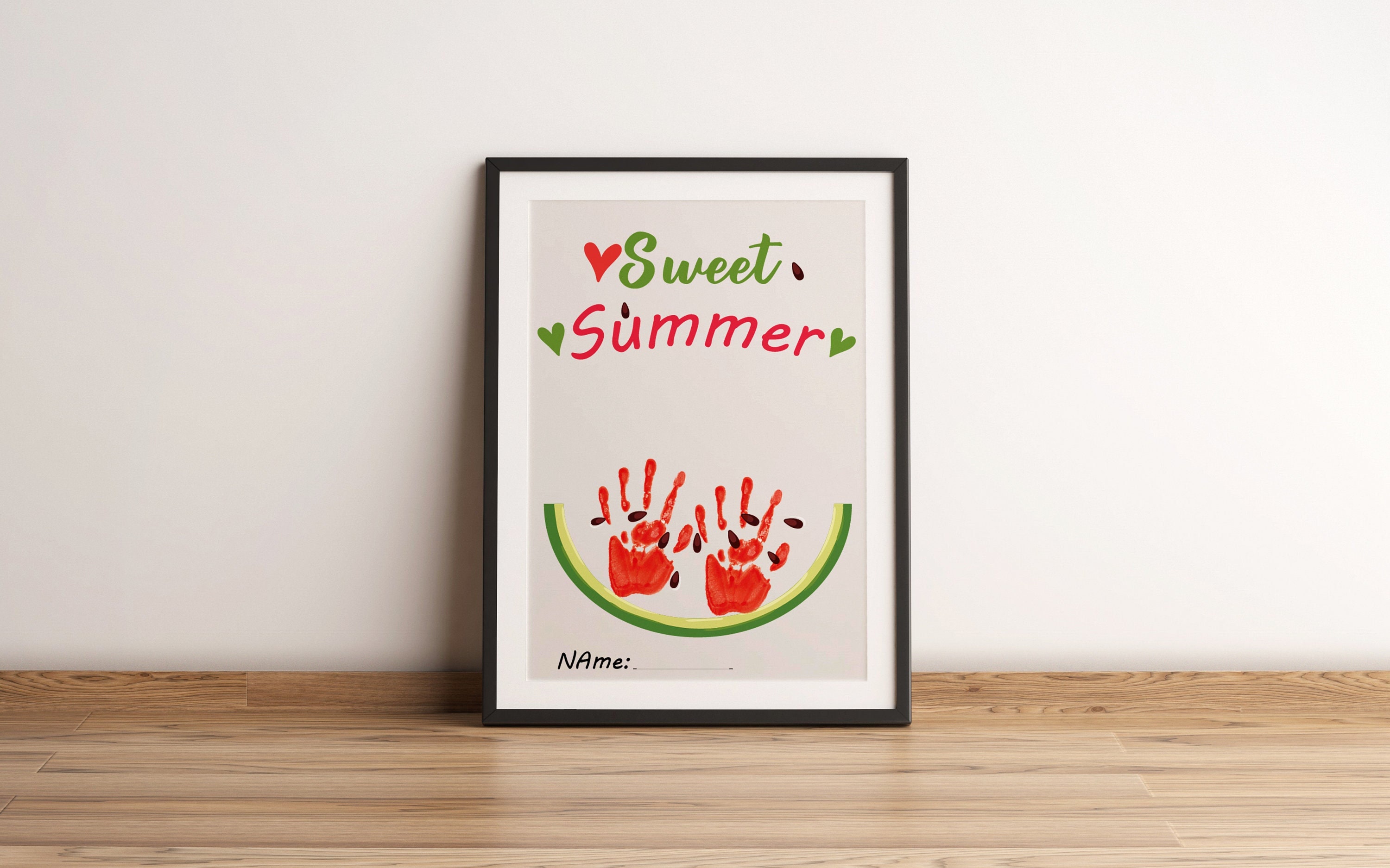 Summer Handprint Art, Summer Handprint Craft, Toddler Watermelon Craft ...