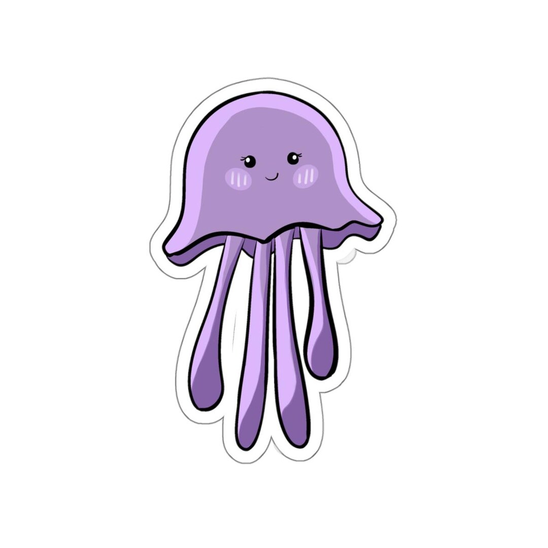 Purple Jellyfish Kiss-cut Stickers, Ocean Creature Decals, Underwater ...
