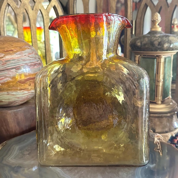 Vintage Blenko Green Double Spout Carafe - Etsy