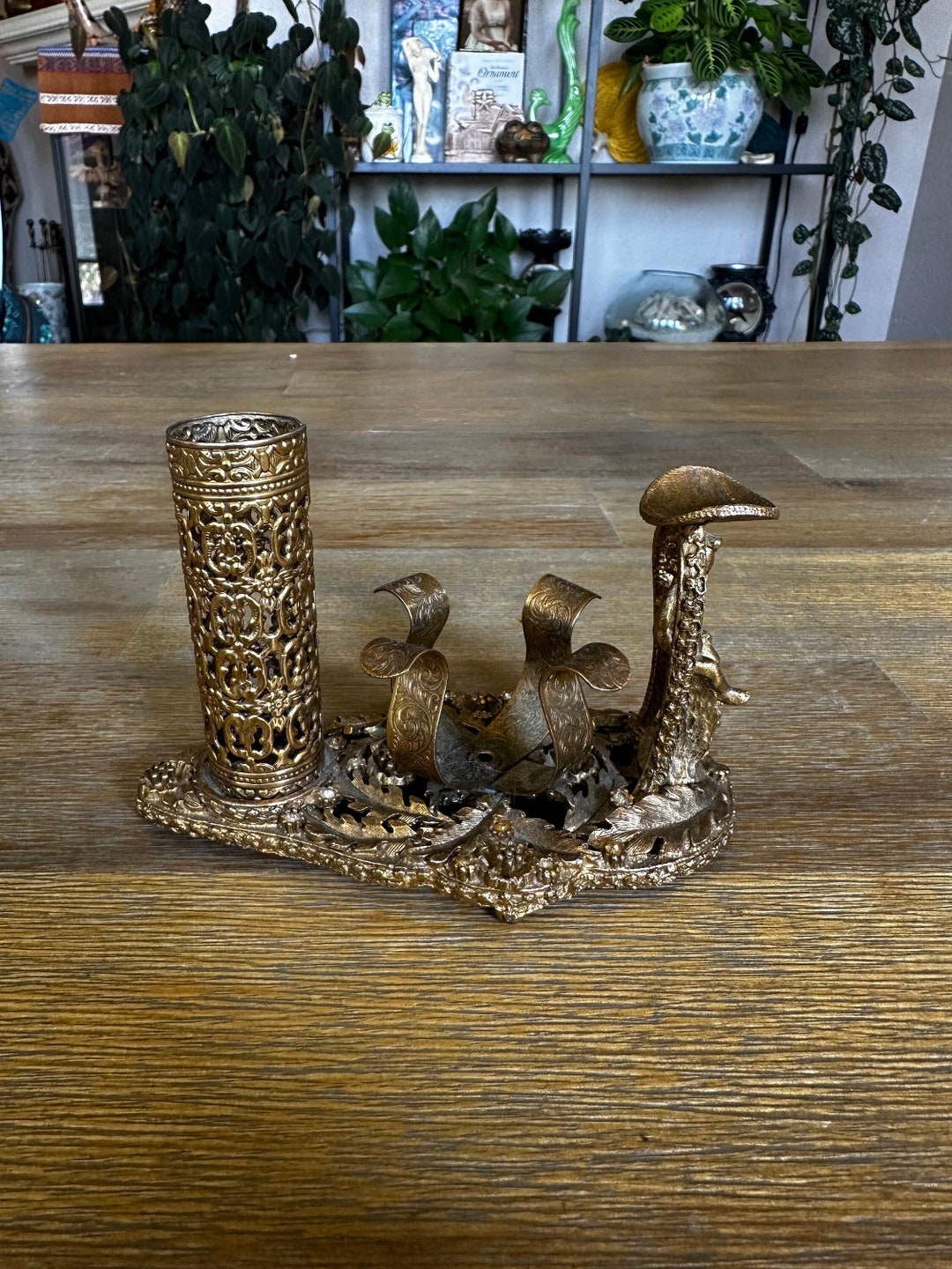 Vintage Sam Fink Gold Ornate Lipstick and Nail Polish Holder - Etsy