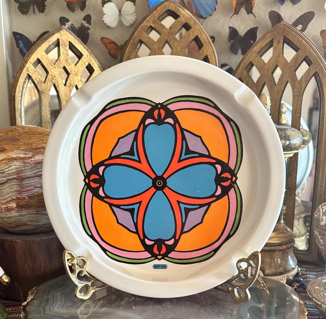 Vintage Mid Century Modern Iroquois Peter Max Psychedelic Ashtray - Etsy