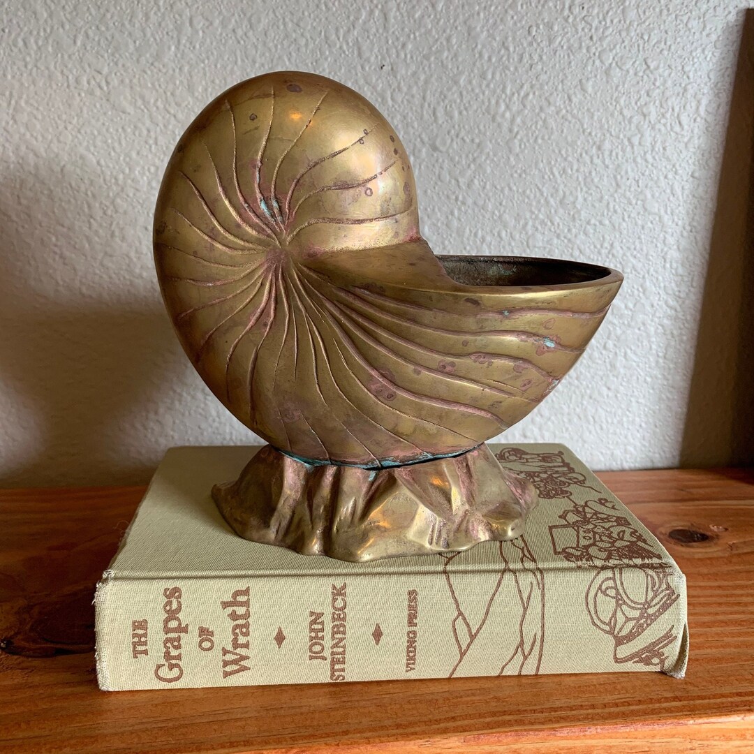 Vintage Brass Regency Mid Century Modern Nautilus Shell Ocean - Etsy
