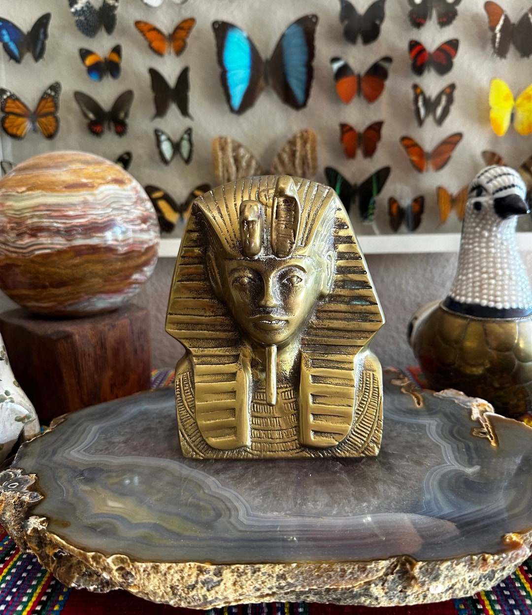 Vintage Solid Brass King Tut Bust - Etsy
