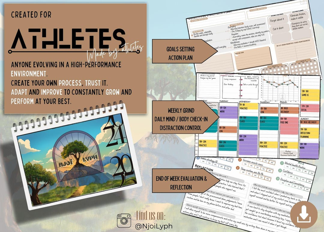 Athlete Planner, Printable Digital, Performance Enhancing Tools & Tips ...