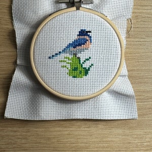 Bluebird Cross Stitch Pattern - Tiny Bird Set - Beginner Cross Stitch ...