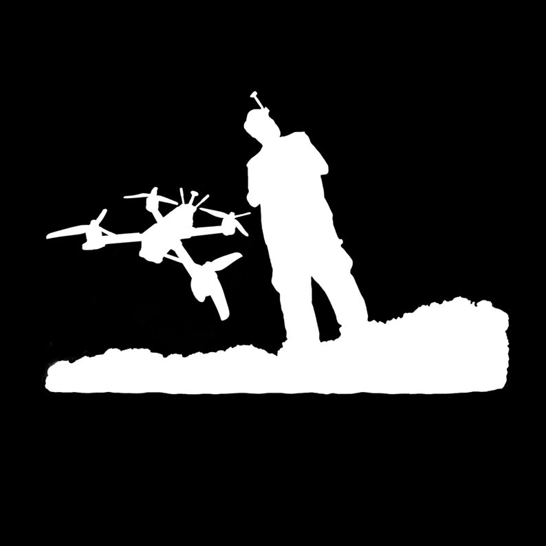 Drone Pilot Silhouette Vinyl Decal - Etsy