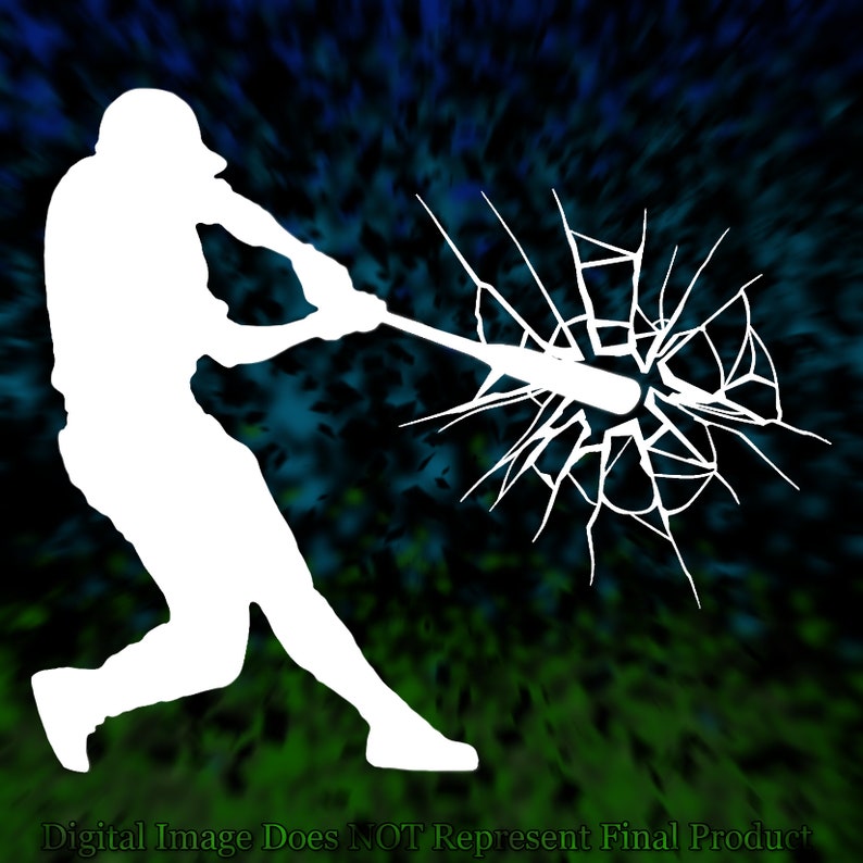 Baseball Player Smashing Glass Vinyl Decal - Etsy