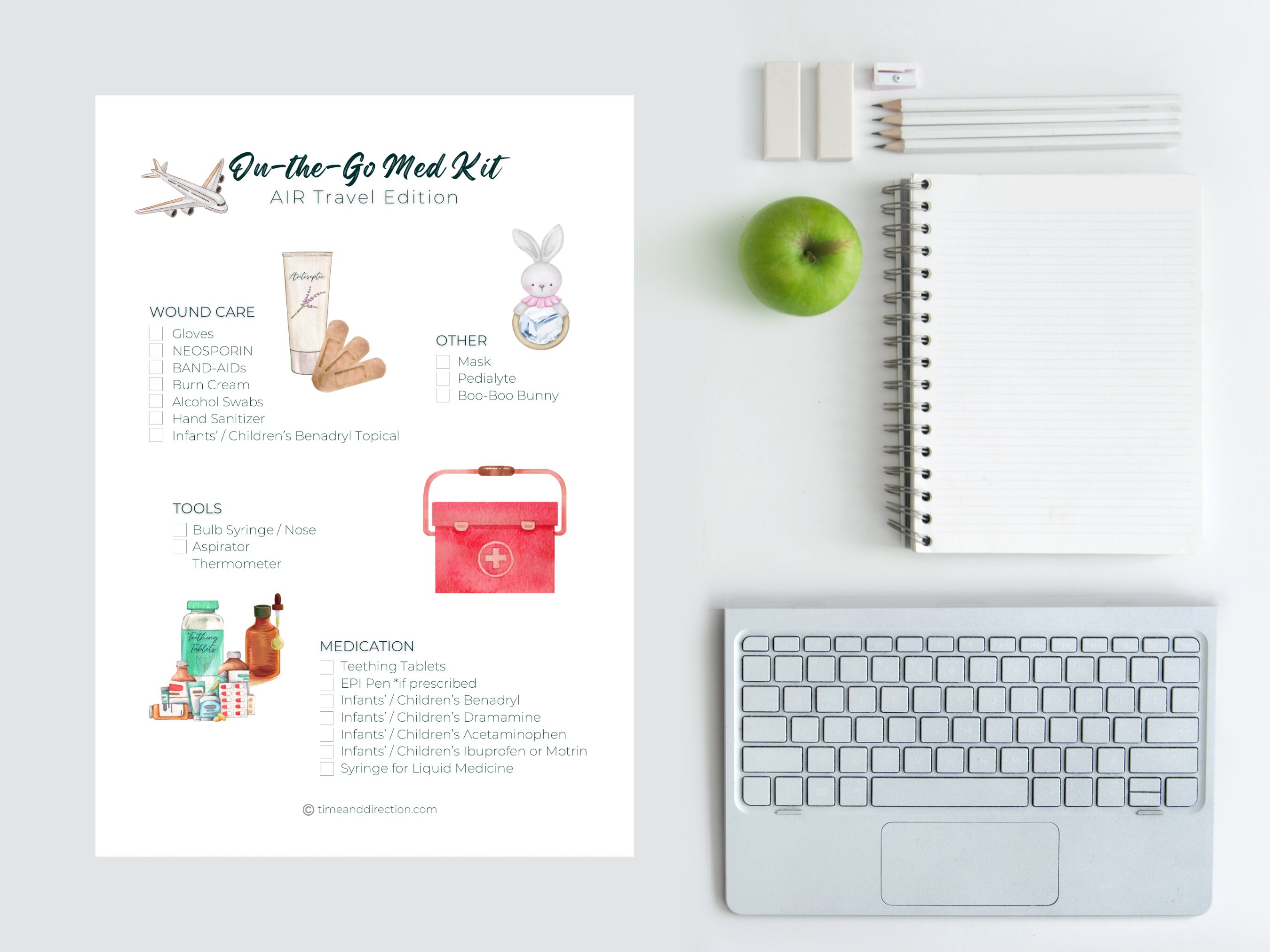 In-air Medical Kit Checklist Printable for Baby and Kids Carry-on. Mom ...