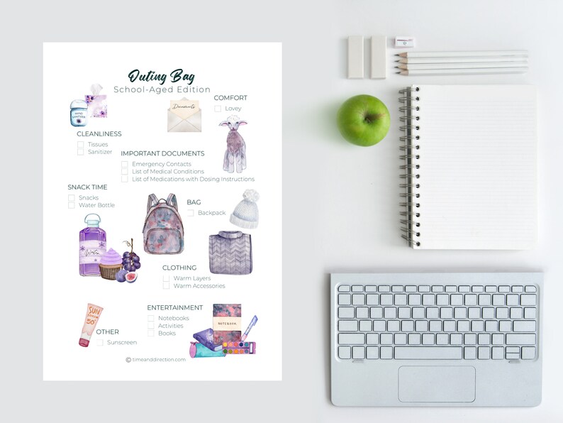 Kids Outing Bag Checklist Printable for Mom, Dad and Caregiver to Plan ...