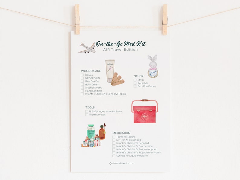 In-air Medical Kit Checklist Printable for Baby and Kids - Etsy