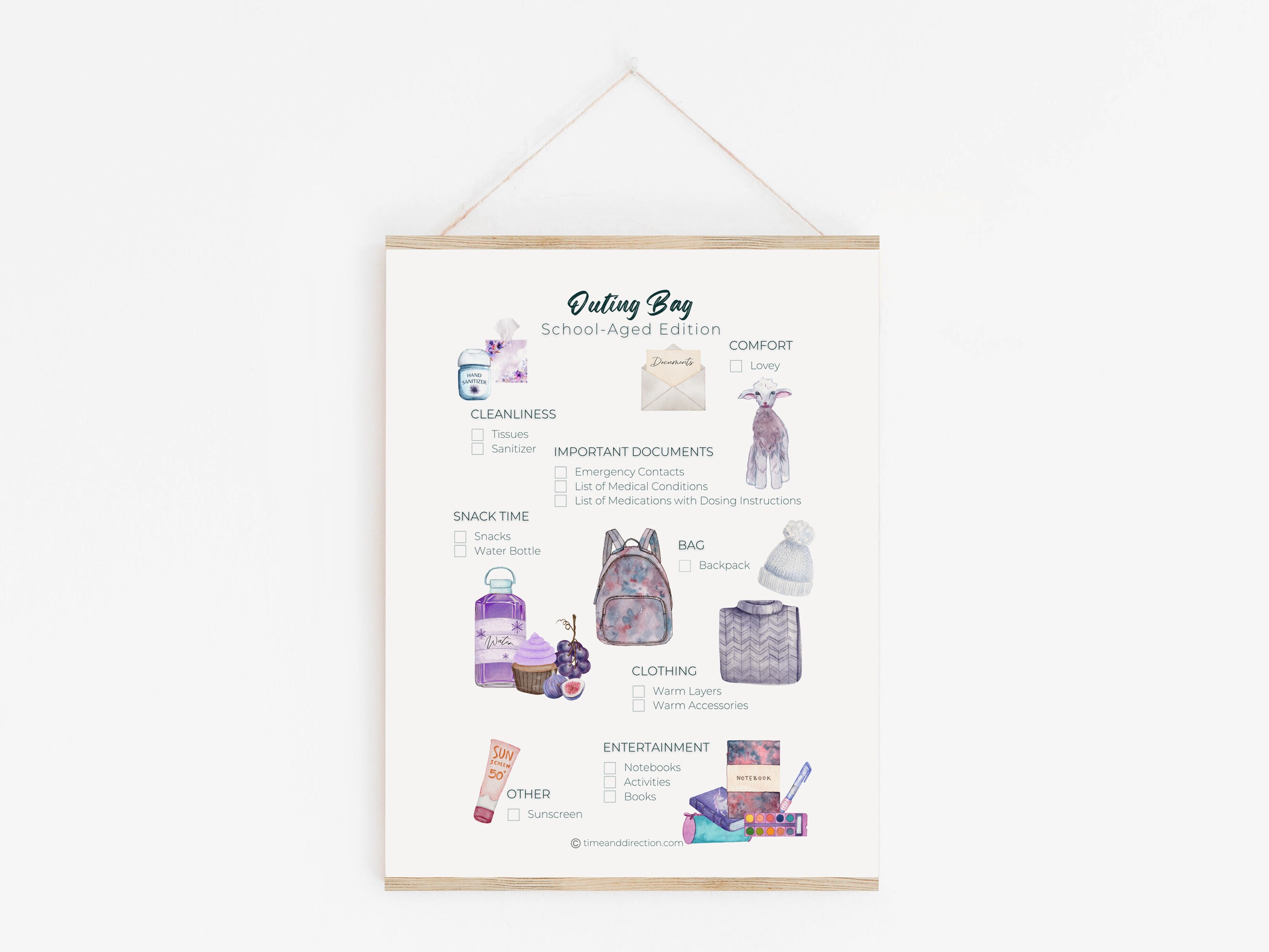 Kids Outing Bag Checklist Printable for Mom, Dad and Caregiver to Plan ...
