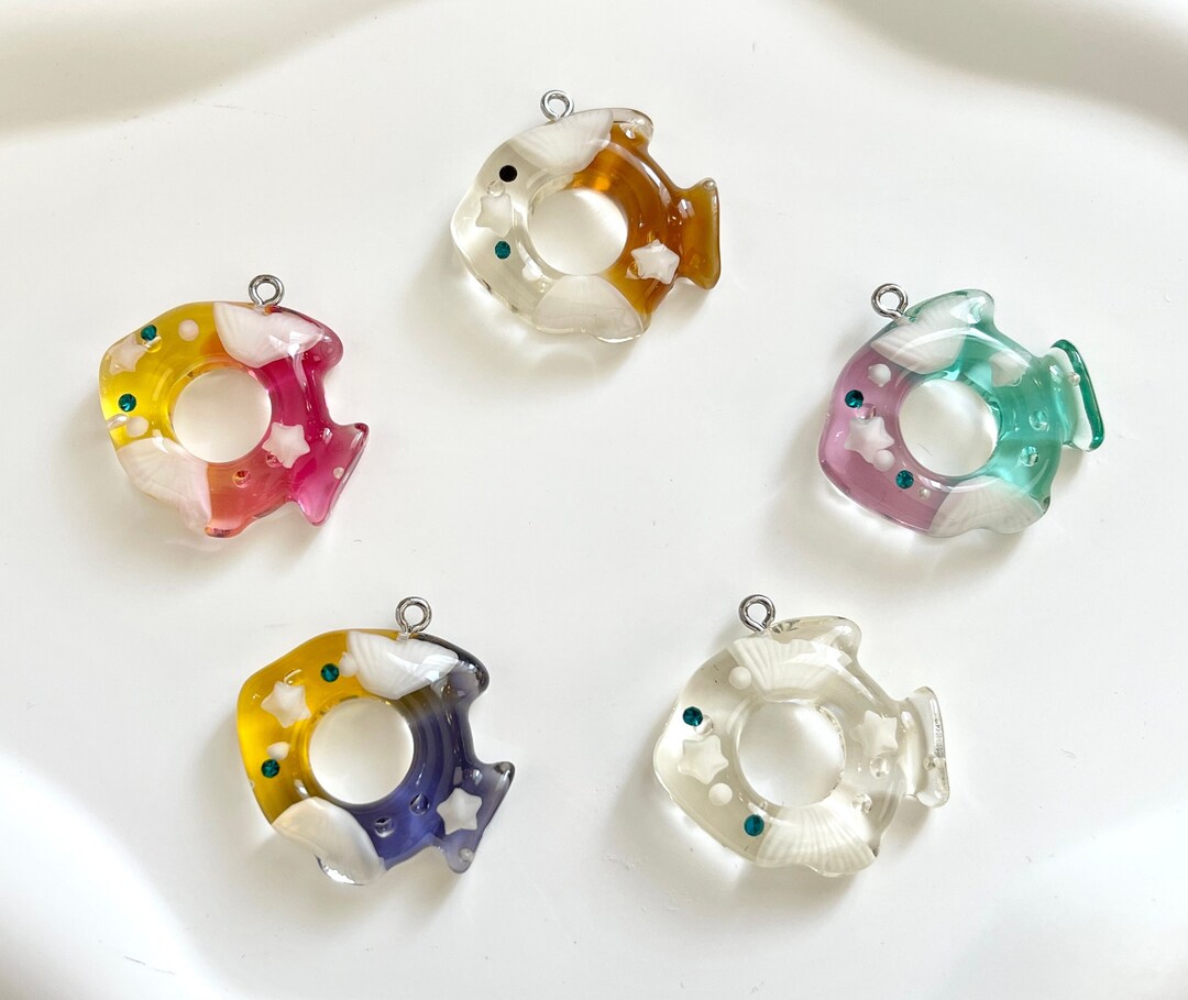 Handmade Resin Cute Fish Charm | Beach Themed Charms | Summer Charms - Etsy