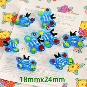 Handmade Glass Beads | Butterfly and Crab Shaped | Drilled | Animal ...