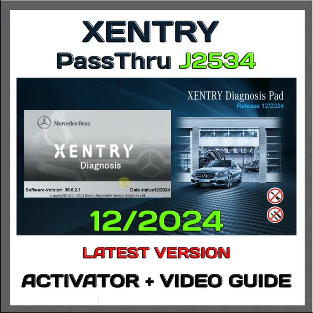 Xentry Passthru J2534 Mercedes XPT 12.2024 最新バージョン コンピューターに無制限にインストール ...