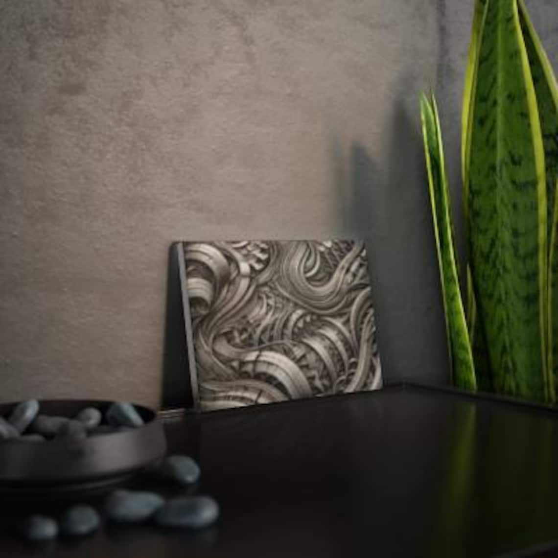 A Highly Detailed Pencil Sketch Featuring an Intricate Abstract Pattern ...