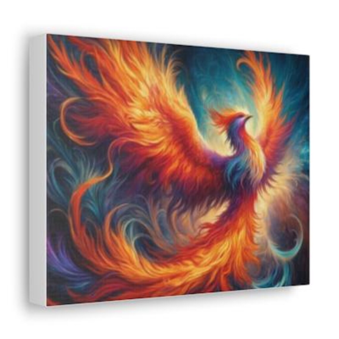 An Oil Painting of a Majestic, Dynamic Phoenix in Mid-flight ...