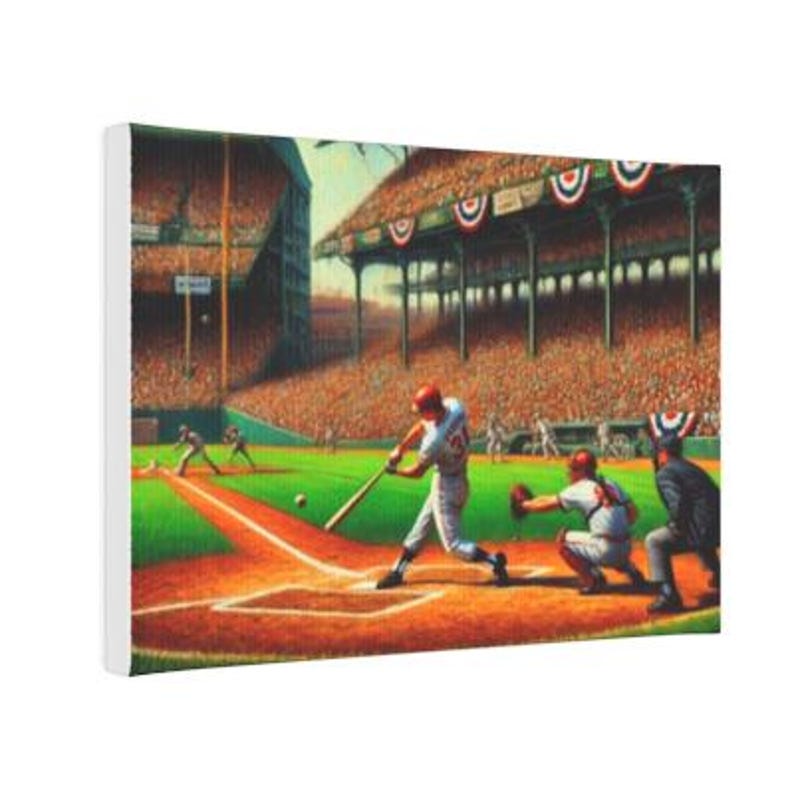 An Oil Painting That Captures the Dynamic Energy of a Baseball Game in ...